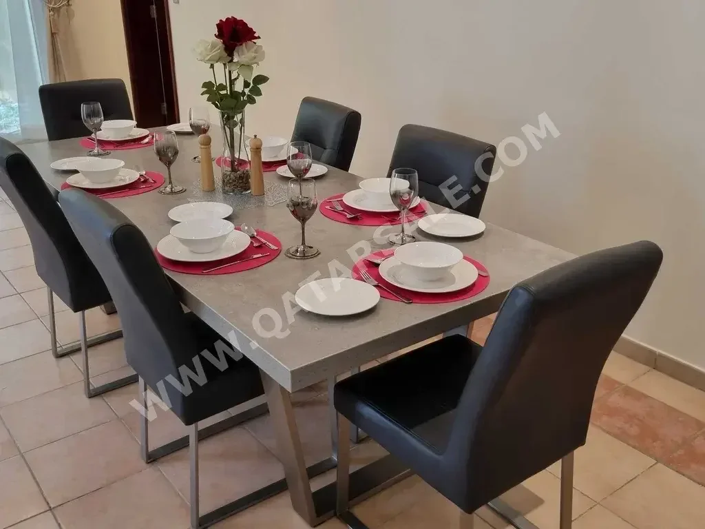 - Boston Solid Back Faux Leather - Gray - Qatar 2022 - 6 Seats Acrylic ...