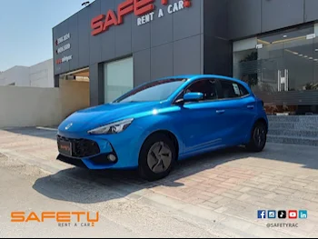 MG MG 3 Blue Hatchback For Rent in Qatar