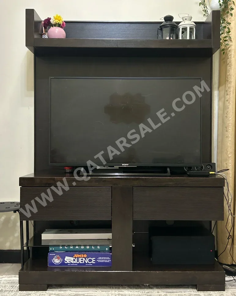 - Home Center TV Bench - Brown Solid Color Wood 2012 Mid-Century Modern ...