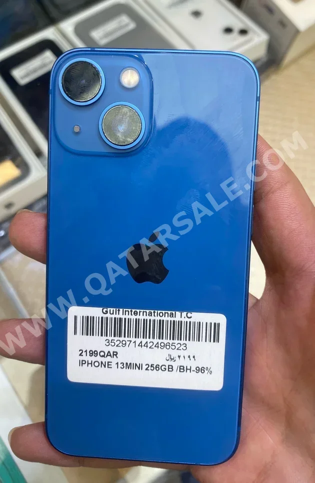 Apple - iPhone 13 - Mini - 256 GB - Blue 2021 Apple-Lightning Connector For Sale in Qatar