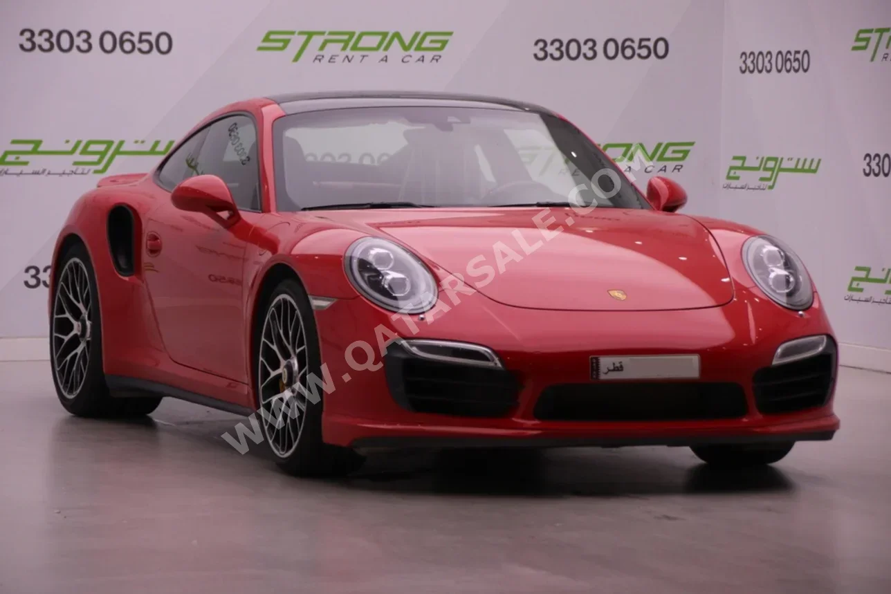 Porsche 911 Turbo S Red 2014 For Sale in Qatar