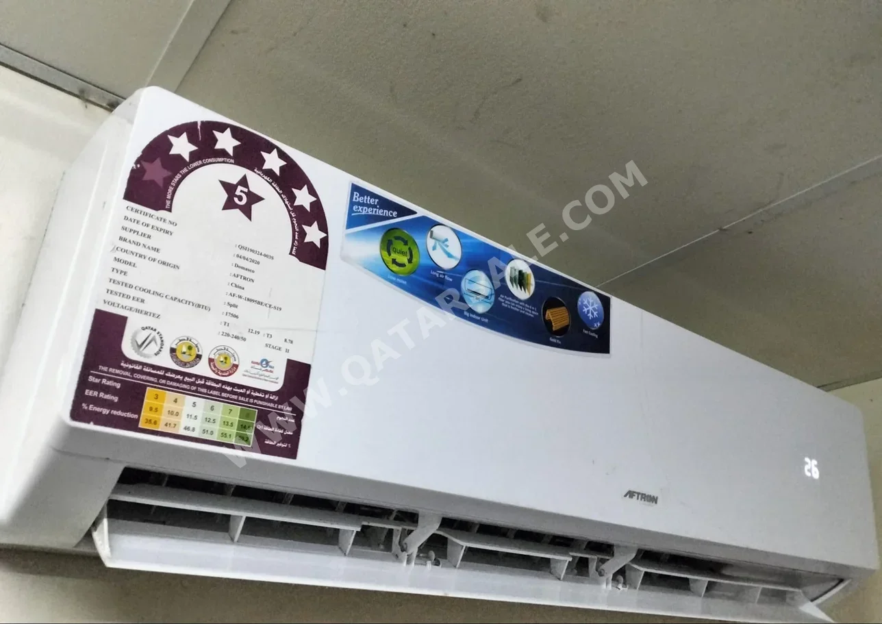 Air Conditioners AFTRON Remote Included Warranty For Sale in Qatar