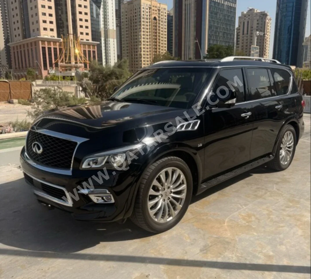 Infiniti QX 80 Black 2016 For Sale in Qatar