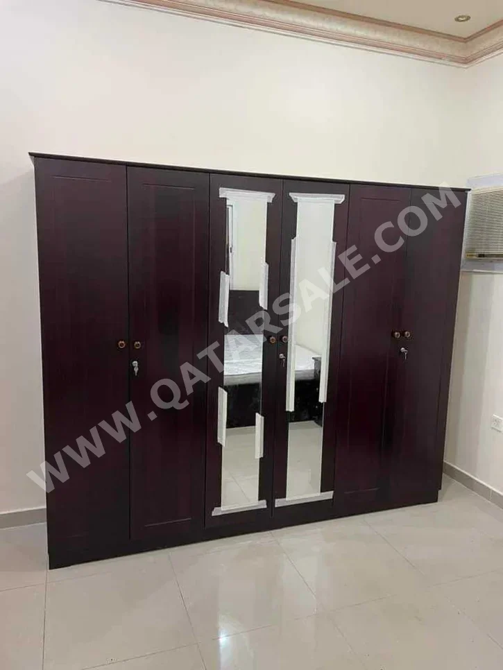 Wardrobes & Dressers - Wardrobes - Brown Qatar Wood Normal Door Mirror ...